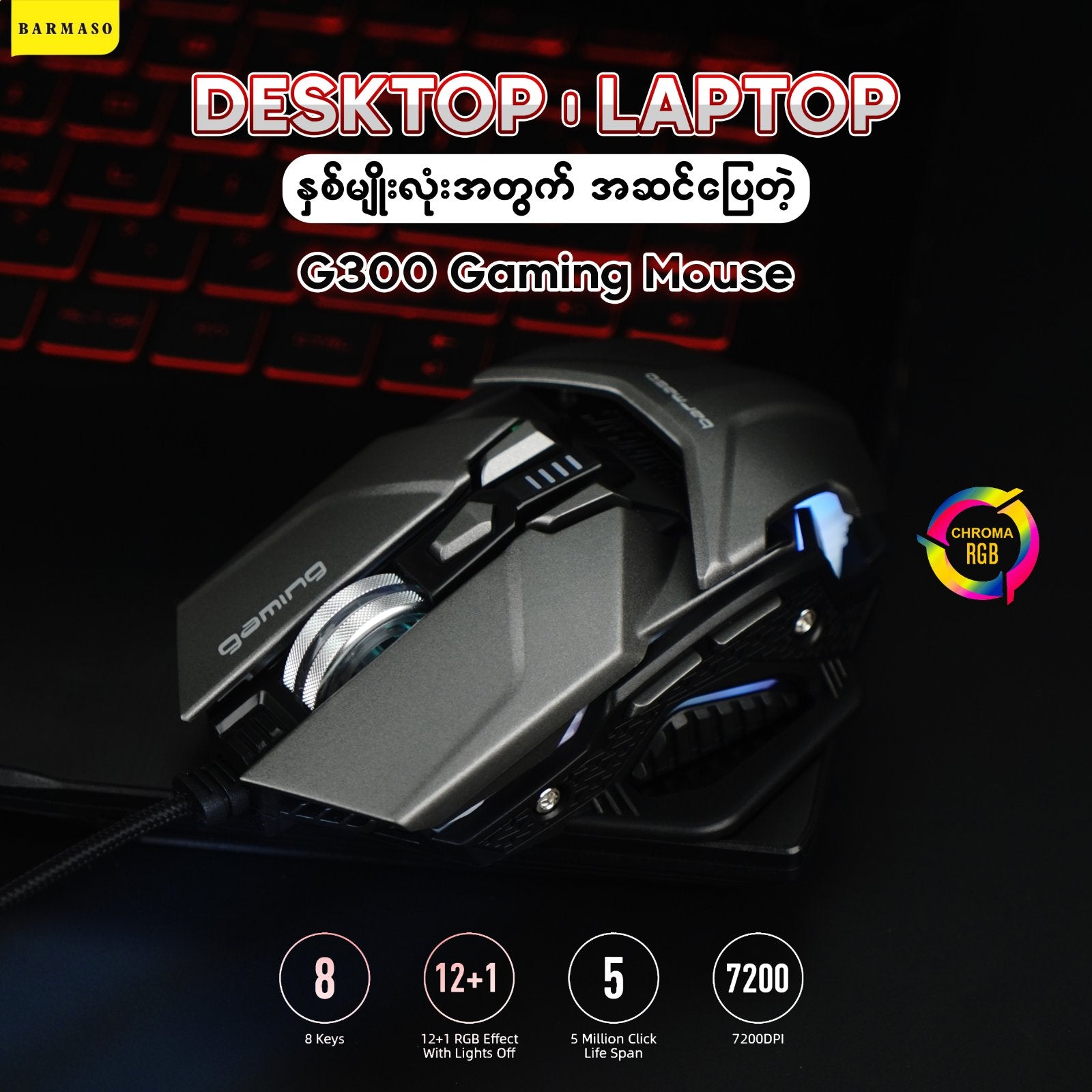 G300 Gaming Mouse(Wired) – BARMASO