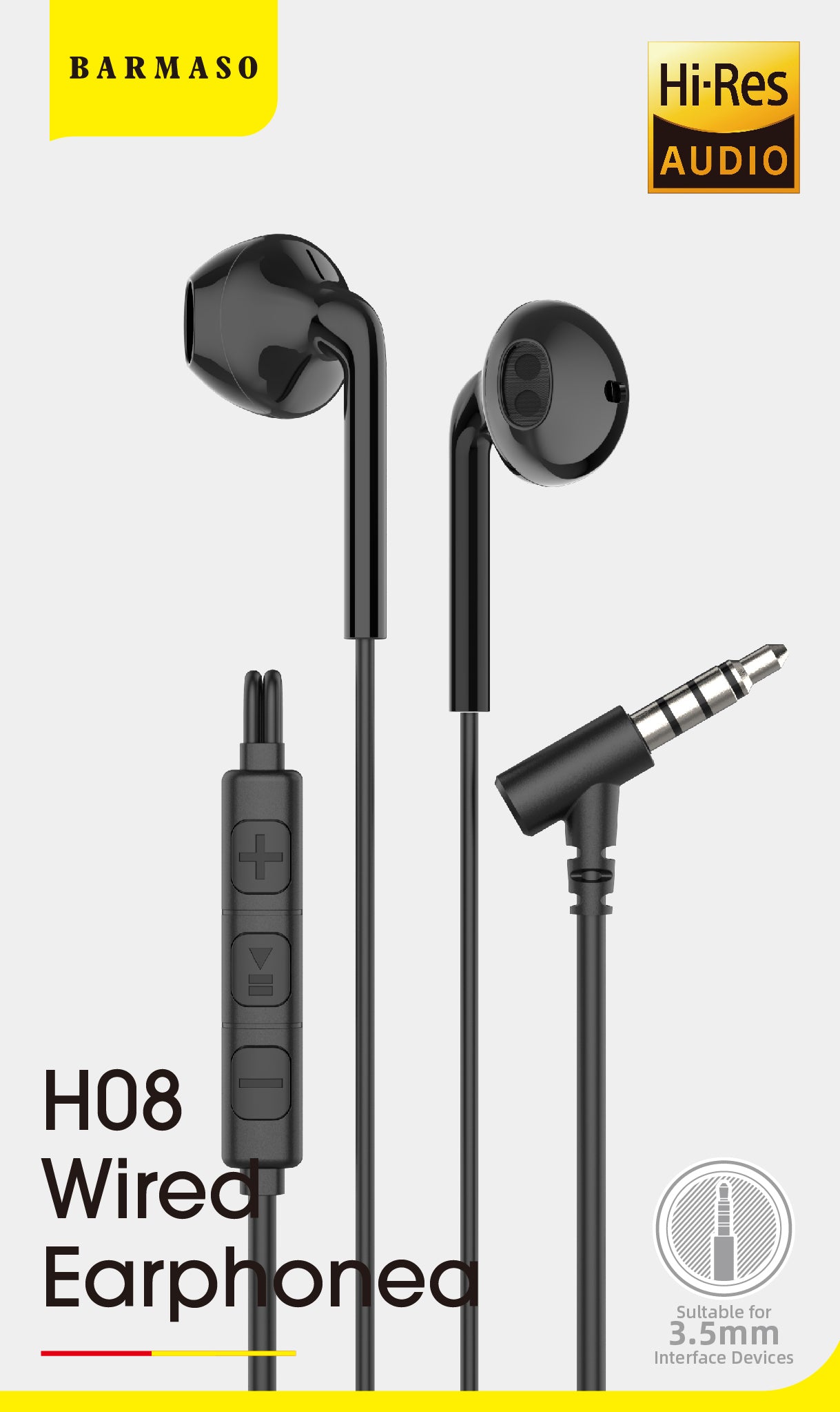 H08 Wired Earphone – BARMASO